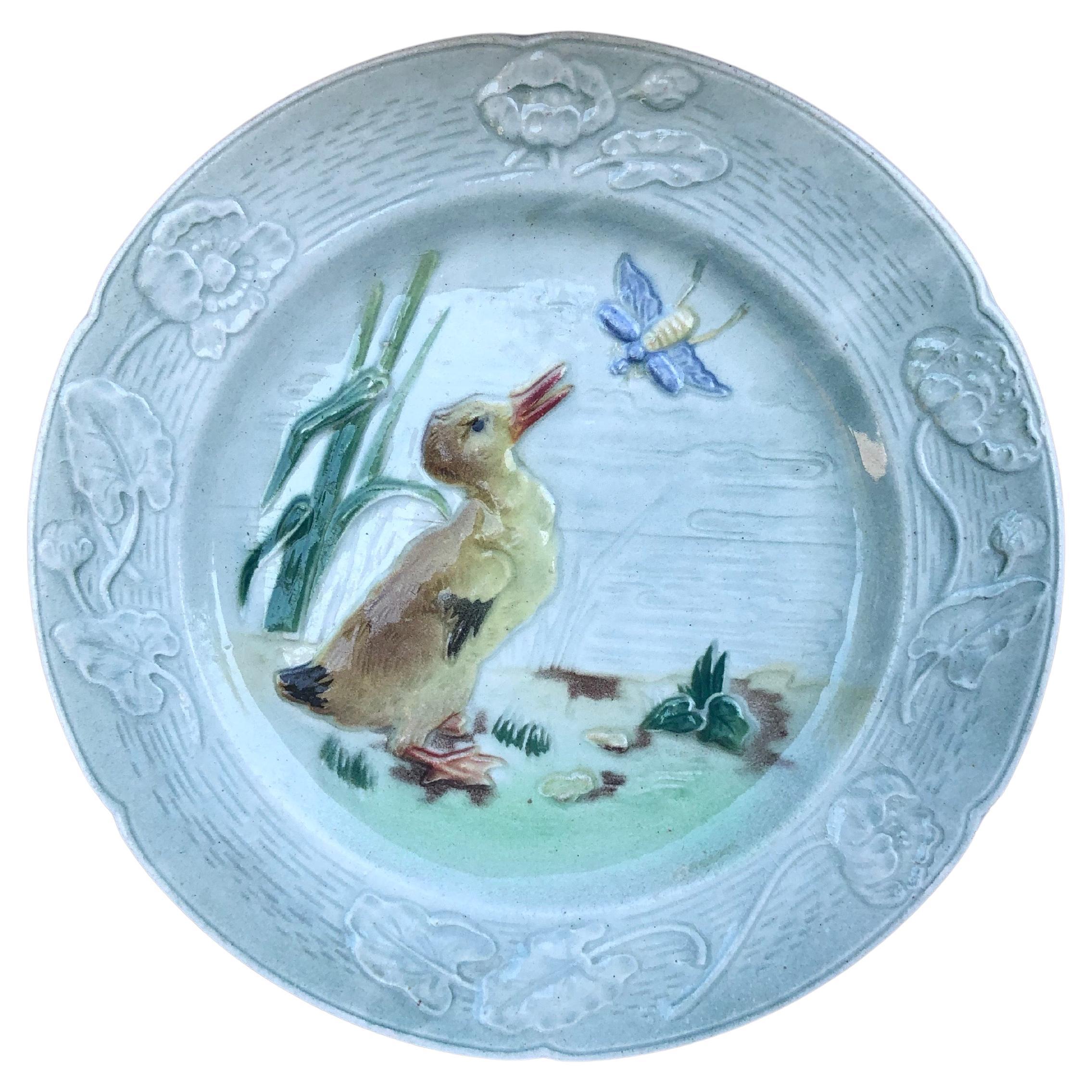 French Faience Plate Emile Galle Saint Clement, Circa 1900 For Sale at ...