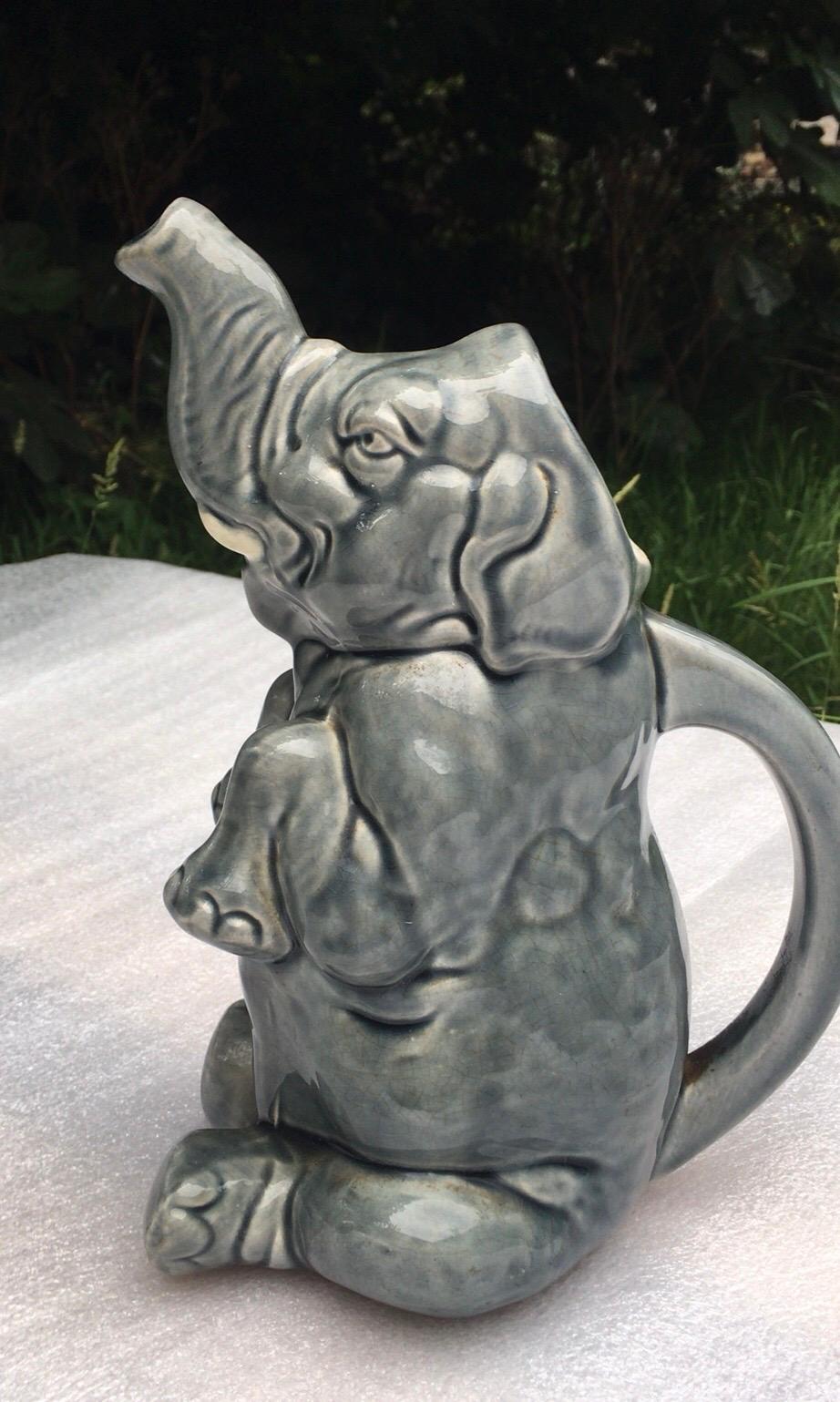French Majolica Elephant Pitcher Sarreguemines, circa 1900 For Sale at ...