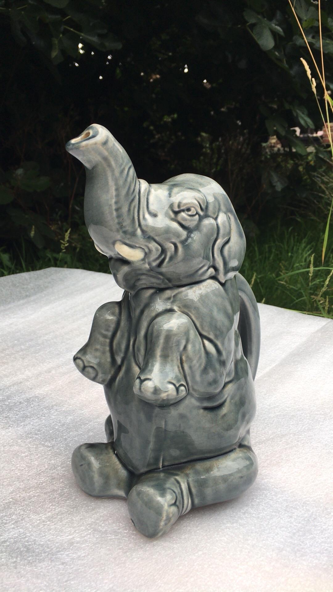 French Majolica Elephant Pitcher Sarreguemines, circa 1900 For Sale at ...