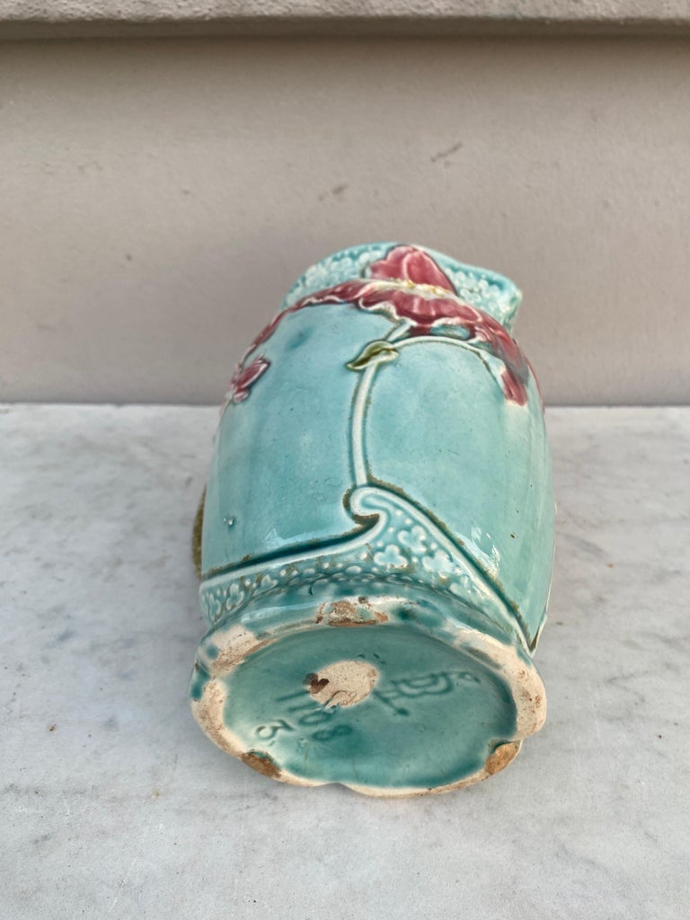 French Majolica Wild Rose Pitcher Fives Lille, circa 1900 For Sale at ...