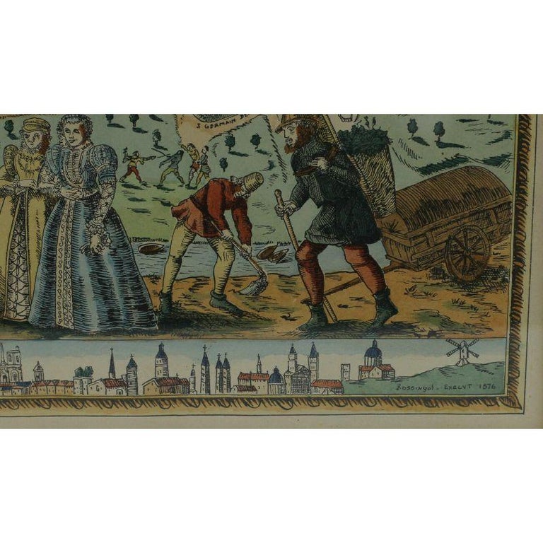 French Map of Paris, Musuem Carnavalet Rossingol University Map, 1576 ...