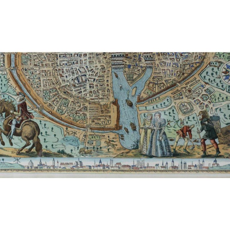 French Map of Paris, Musuem Carnavalet Rossingol University Map, 1576 ...
