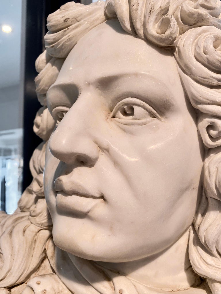 French Marble Bust of Louis XIV, the Sun King For Sale at 1stDibs