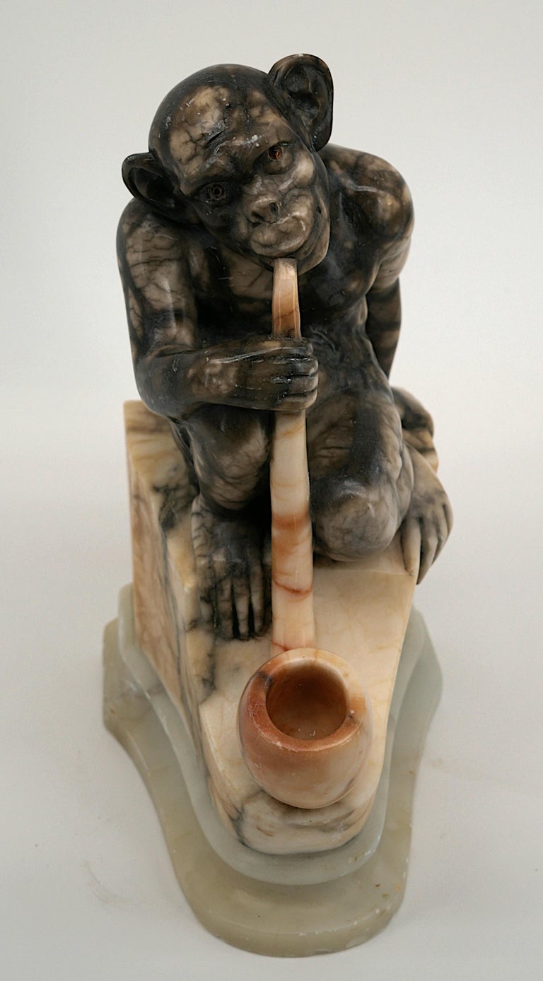 French, Marble Monkey Sculpture, End 19th C For Sale at 1stDibs