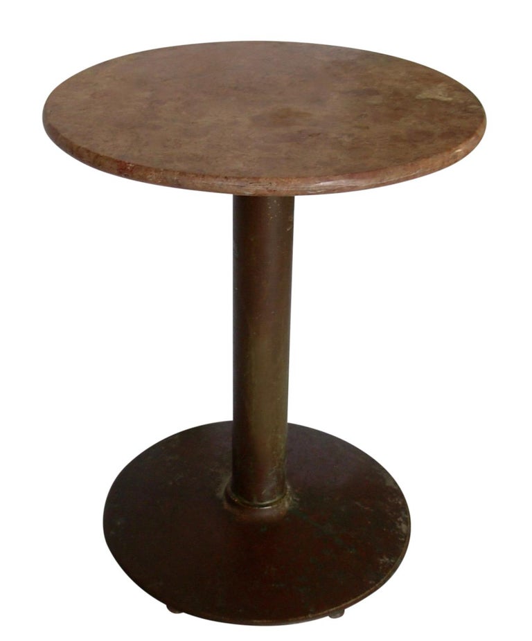 French Marble-Top Cafe Bistro Table at 1stDibs | marble top cafe table