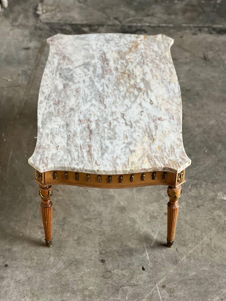 French Marble Top Coffee Table For Sale at 1stDibs