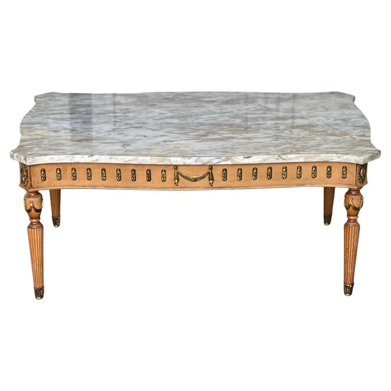 French Marble Top Coffee Table For Sale at 1stDibs