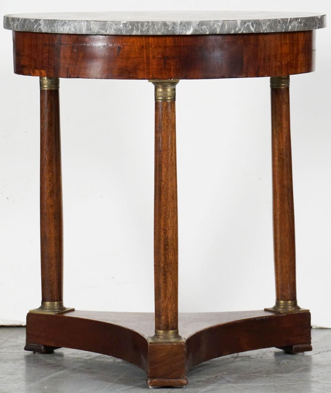 French Marble-Top Round Table or Guéridon in the Empire Style For Sale ...
