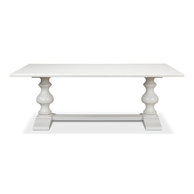 French Marble White Refectory Table For Sale at 1stDibs