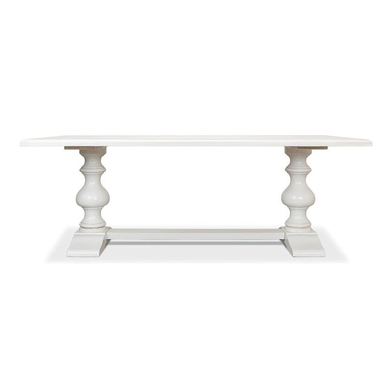 French Marble White Refectory Table For Sale at 1stDibs