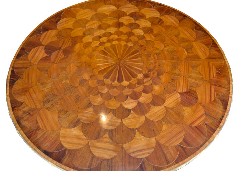 French, Marquetry and Gilt Bronze Round Centre Table Attributed to ...
