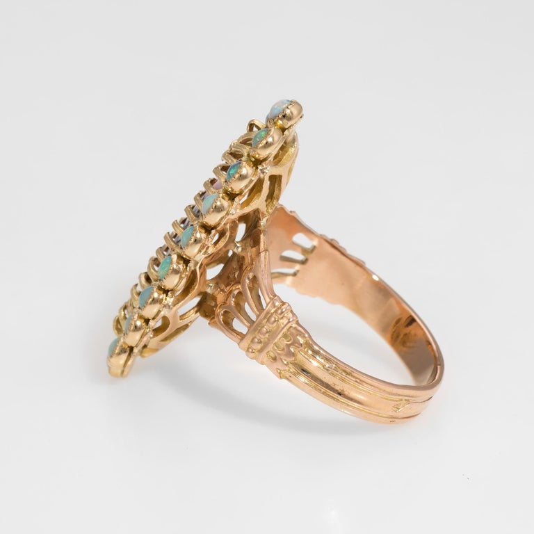 French Masquerade Ball Ring Opal Painted Face Portrait Vintage 18 Karat ...