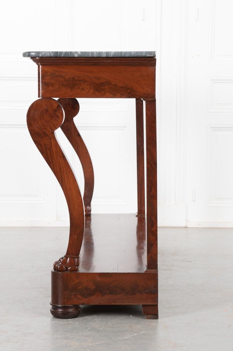 French Massive Mahogany Restauration Style Console For Sale at 1stDibs