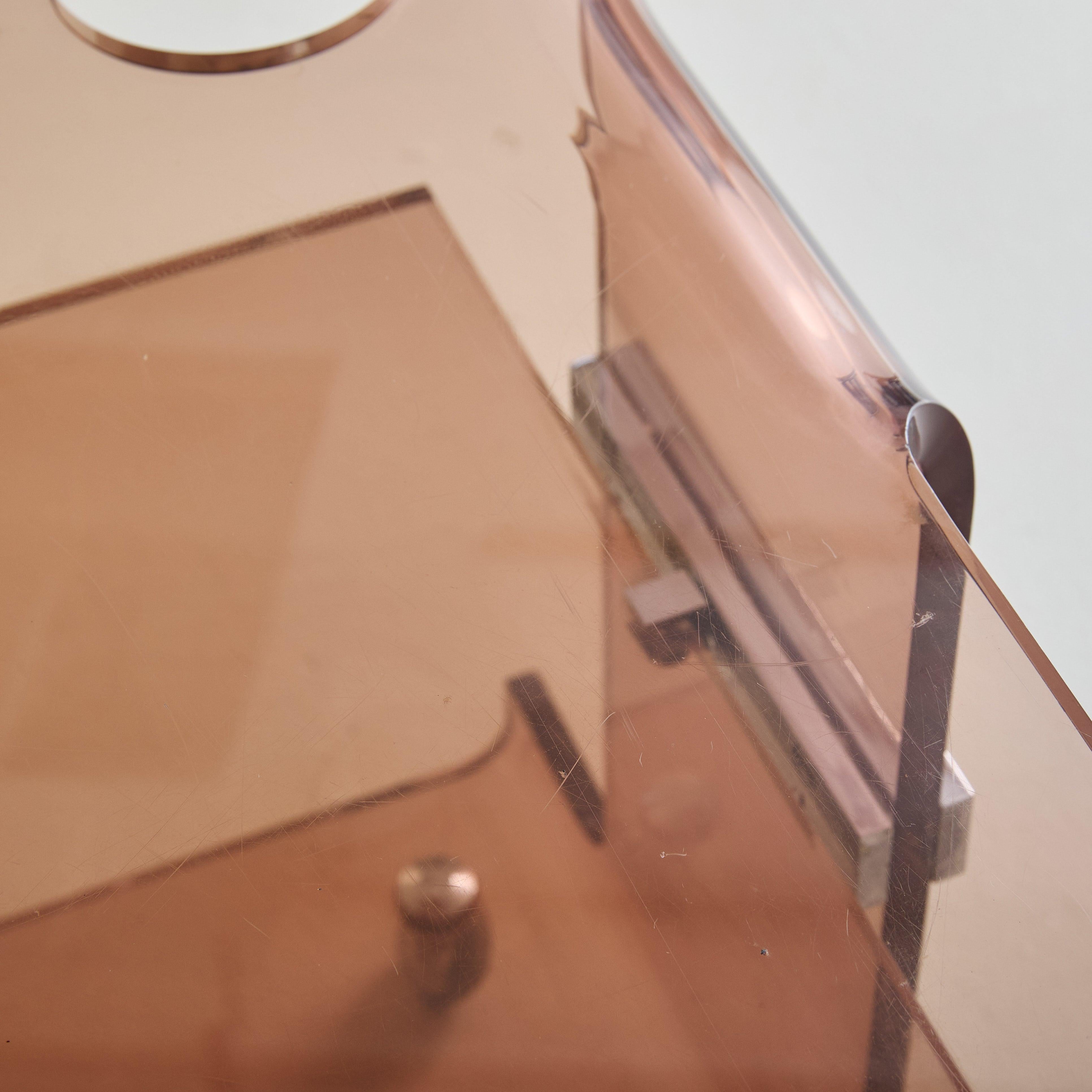 French Mauve Plexiglass Bar Cart by Michel Dumas for Roche Bobois ...