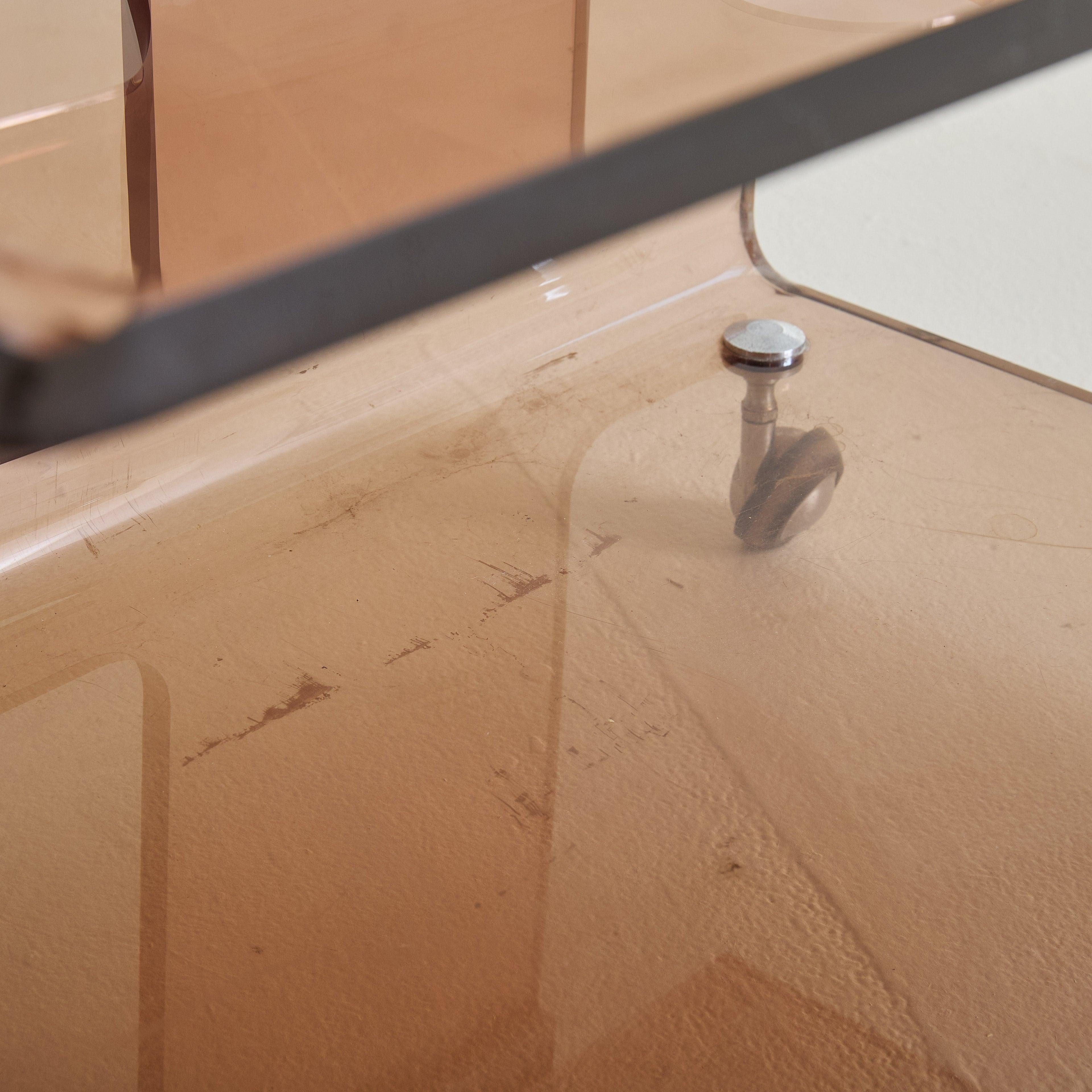 French Mauve Plexiglass Bar Cart by Michel Dumas for Roche Bobois ...