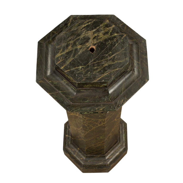 French Mid-19th Century Faux Painted Marble Octagon Shaped Pedestal For ...