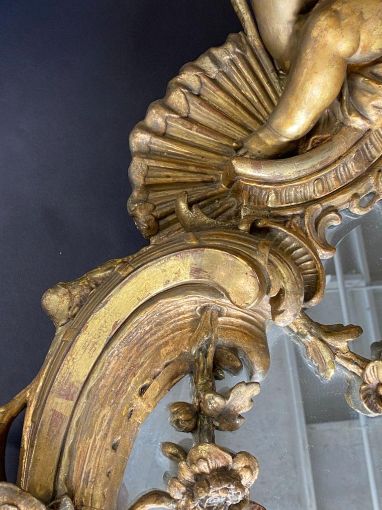 French Mid-19th Century Gilt Wall Mirror For Sale at 1stDibs