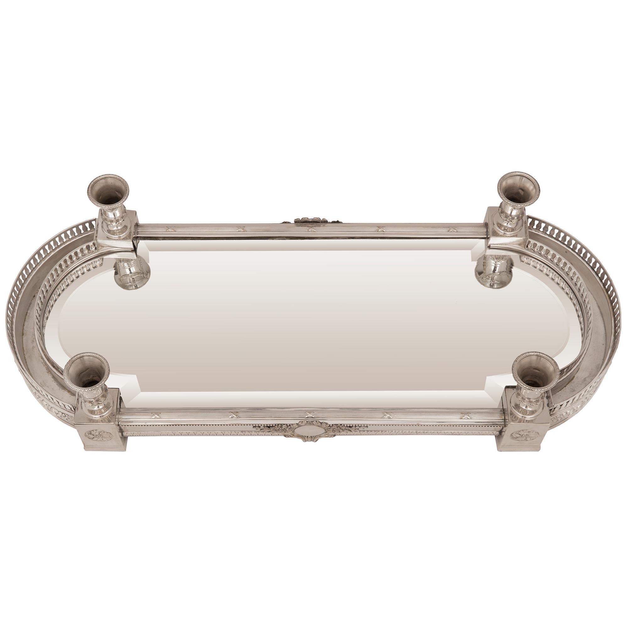 French Mid 19th Century Louis XVI St. Silver Plated and Mirror ...