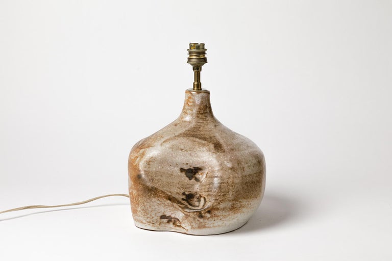 French Midcentury Abstract Stoneware Ceramic Tabe Lamp, circa 1950 at ...