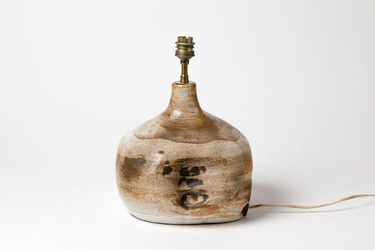 French Midcentury Abstract Stoneware Ceramic Tabe Lamp, circa 1950 at ...