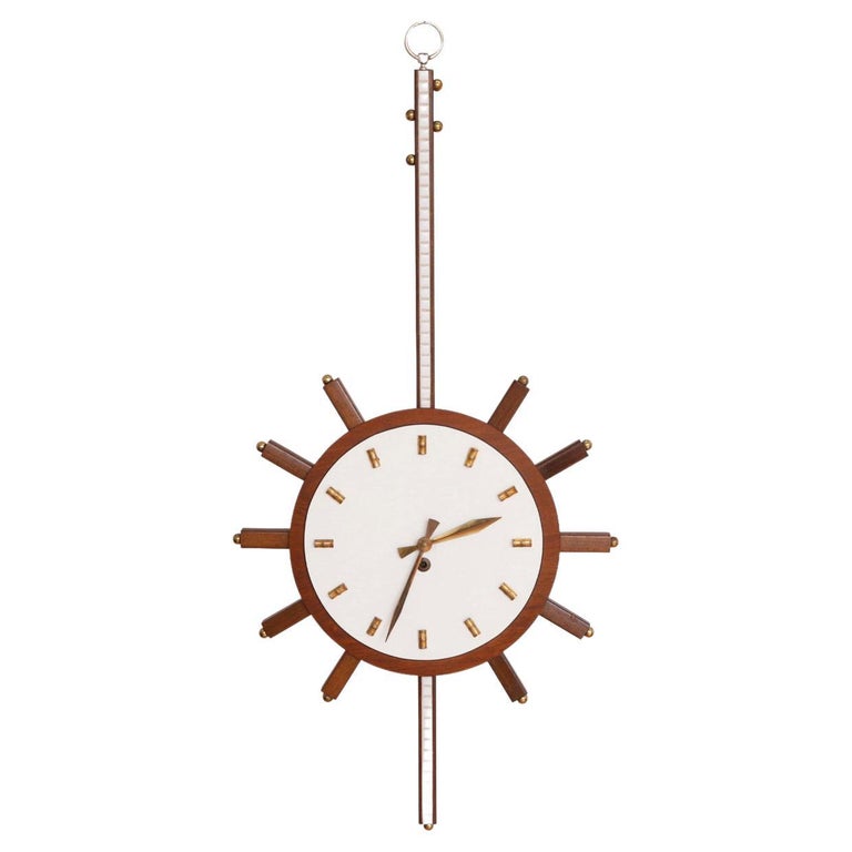 French Mid Century Atomic Wall Clock by Duverdrey and Bloquel at ...