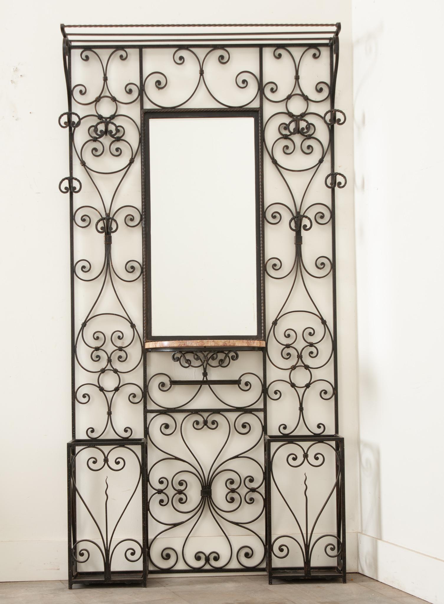 French Mid-Century Iron Hall Tree For Sale at 1stDibs