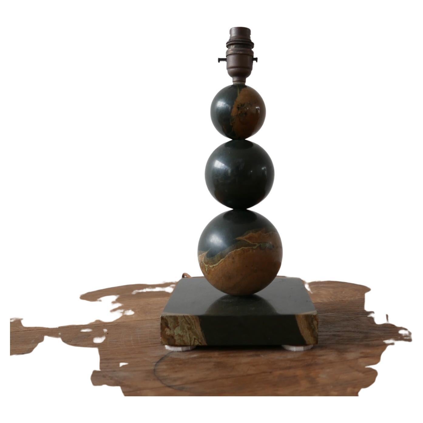French Mid-Century Marble Graduated Spherical Table Lamp For Sale at ...