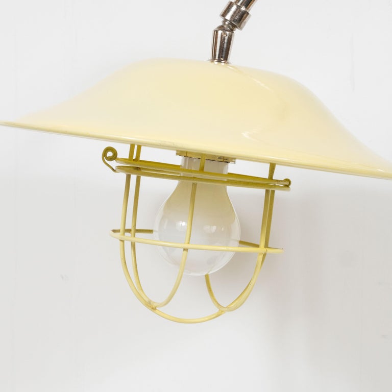 French Mid-Century Modern Chrome and Lemon Cream and Black Enamel Table ...