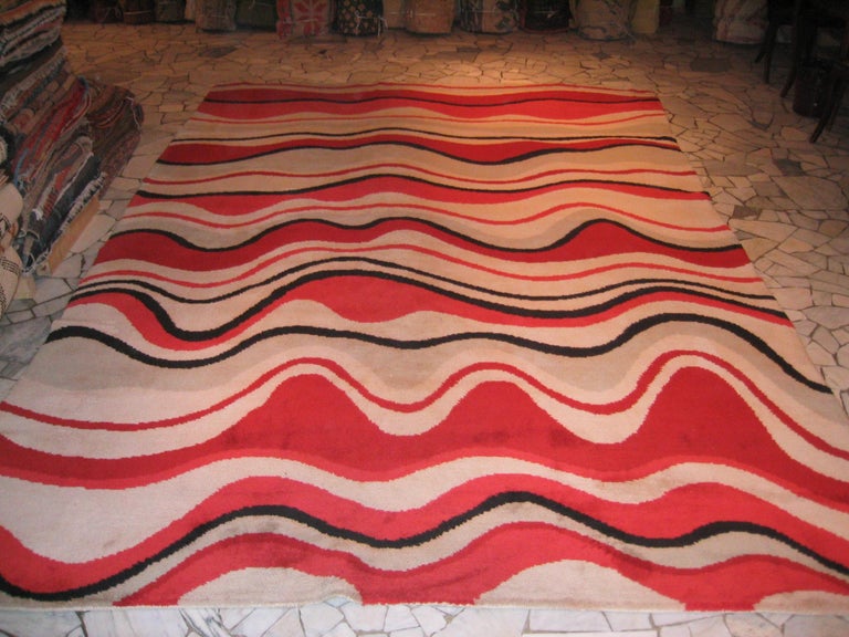 French Mid-Century Modern Rug 1950's For Sale at 1stDibs