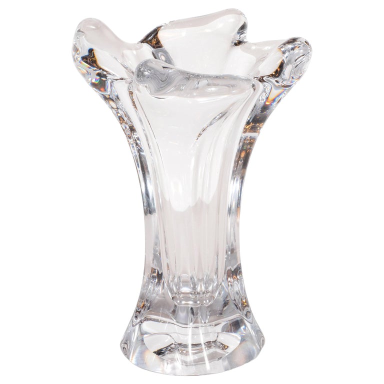 French Mid-Century Modern Sculptural Translucent Glass Vase by Art ...