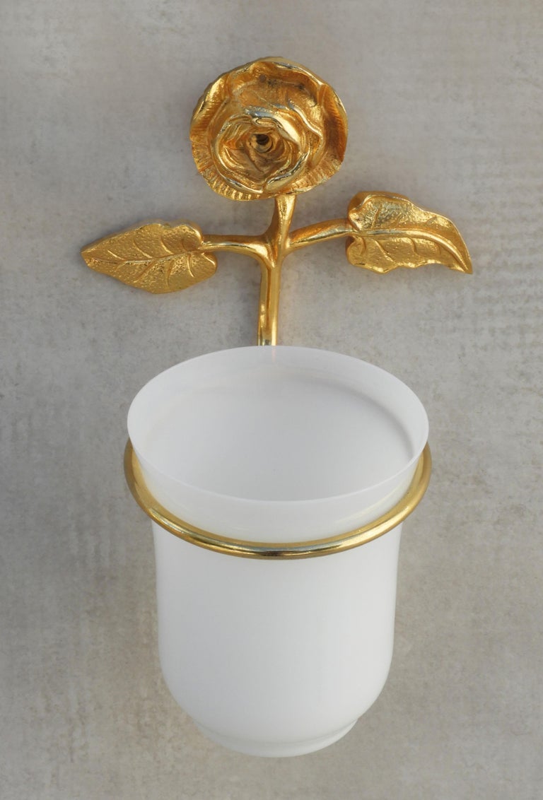 French Mid Century Rose Toothbrush Holder, C1950s For Sale at 1stDibs