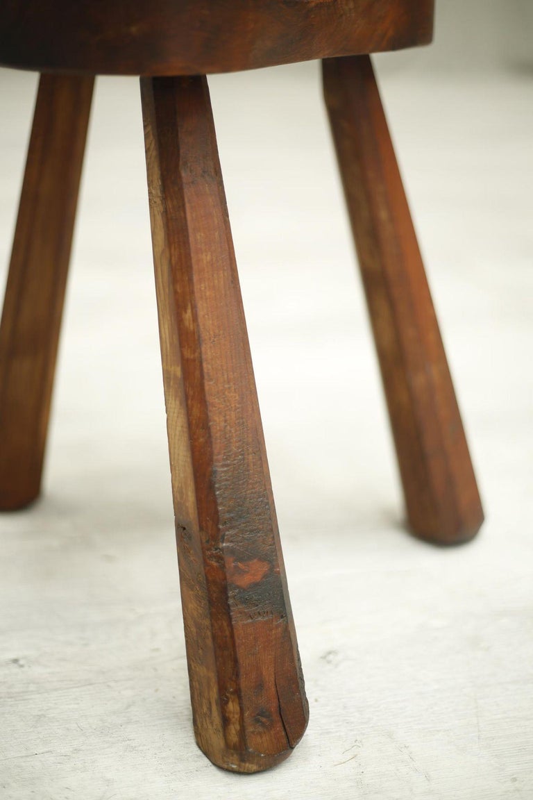 French Mid Century Rustic Stool at 1stDibs