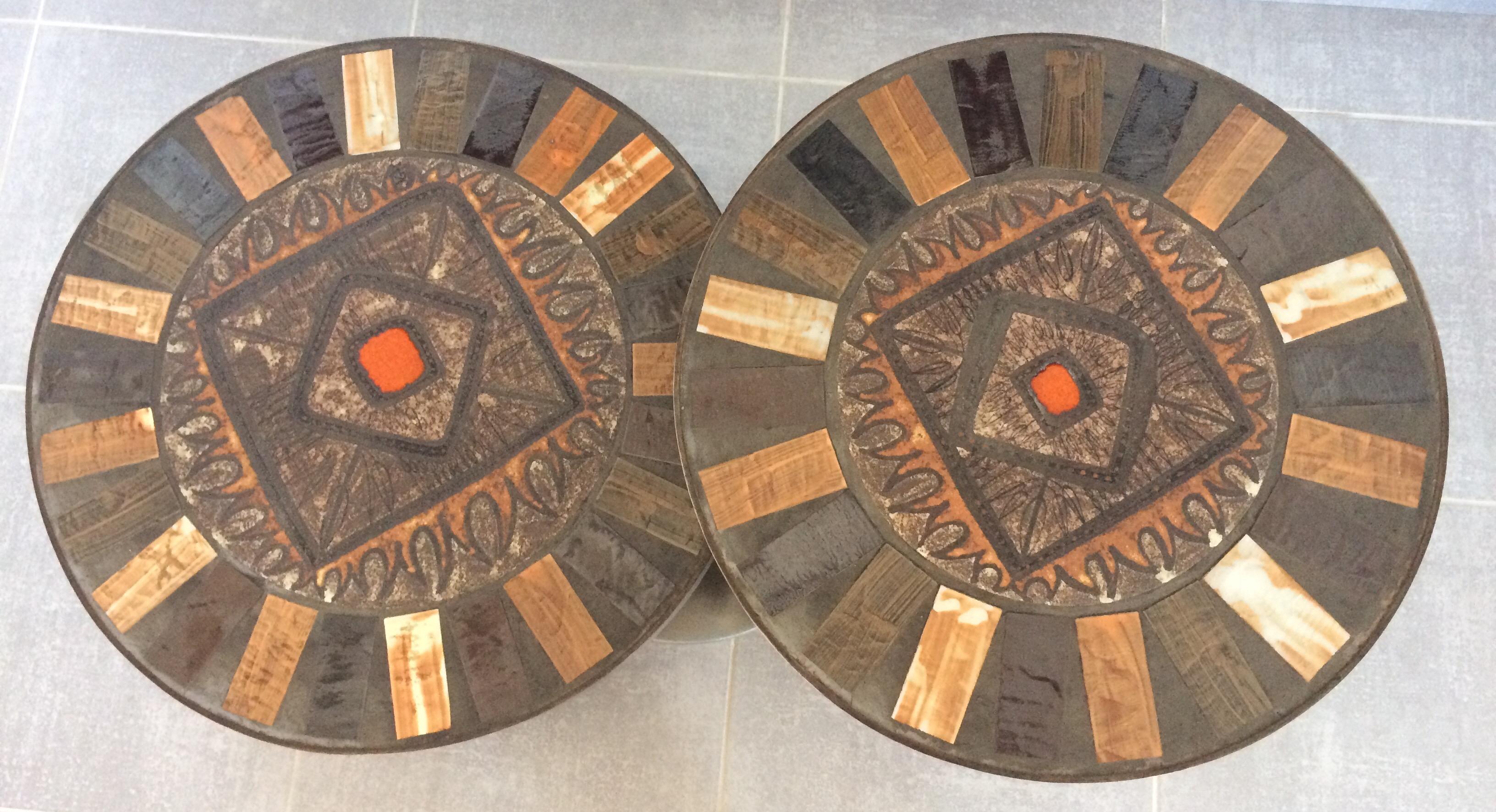 Two Tiered Coffee Table or Cocktail Table Signed JGP Manner Roger ...