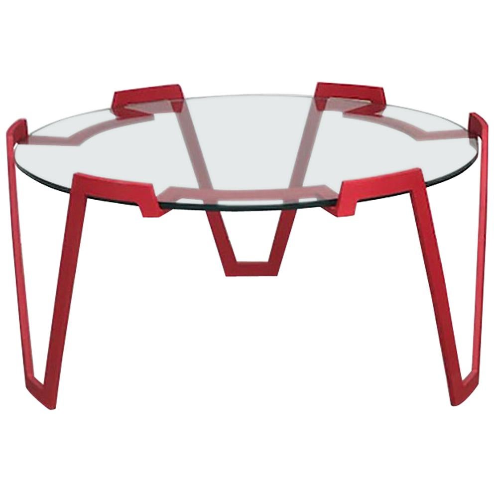 French Midcentury Red Metal Coffee Table at 1stDibs