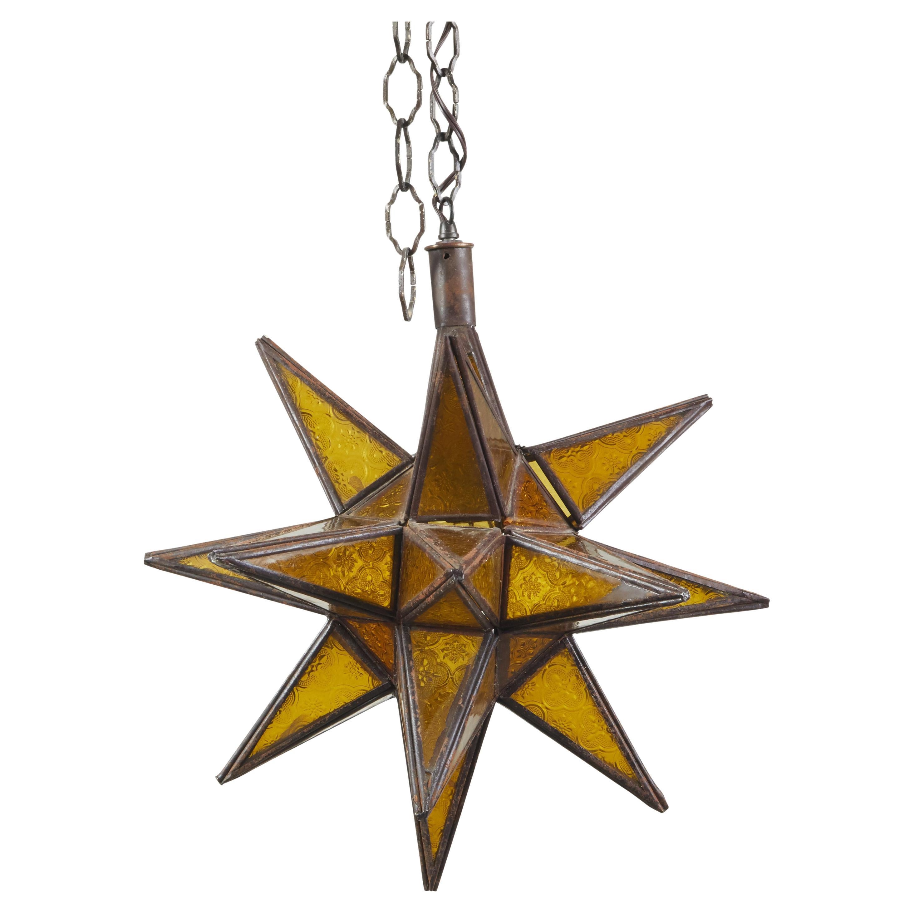 Star Glass Pendant Light at 1stDibs