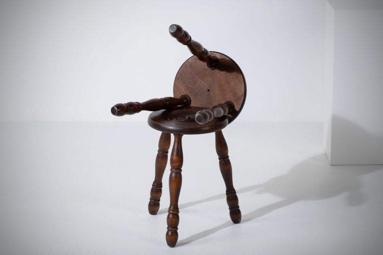 French Midcentury Tripod Stool, a Pair For Sale at 1stDibs