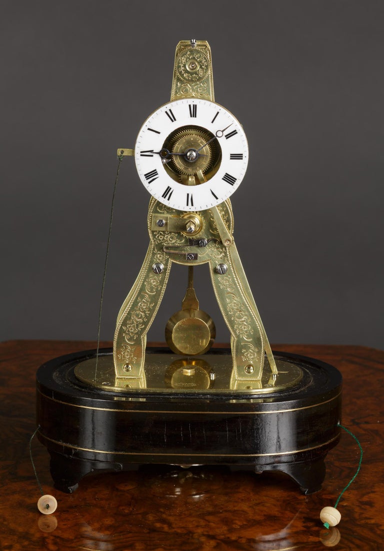 French Miniature 'Exhibition' Style Skeleton Clock at 1stDibs | french ...