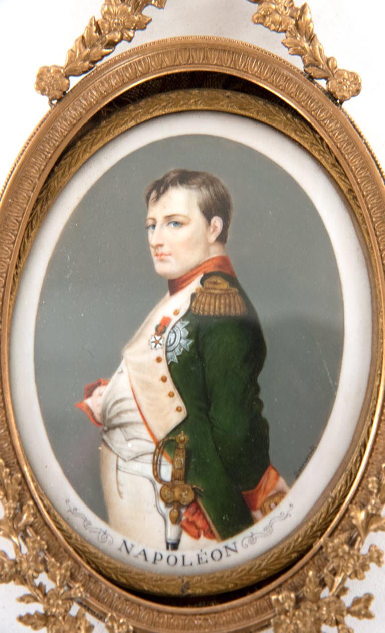 French Miniature of Napoleon I after Paul Delaroche in Ormolu Frame ...