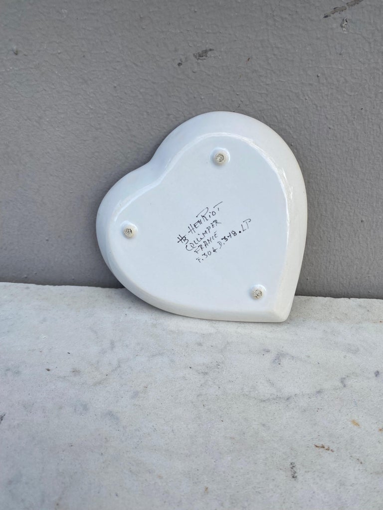 French Miniature Quimper Heart Plate Circa 1950 For Sale at 1stDibs