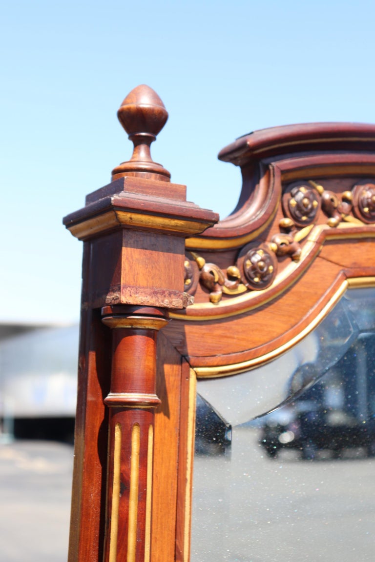 French Mirrored Fluted Column Louis XVI Marble Top Ladys Vanity circa ...