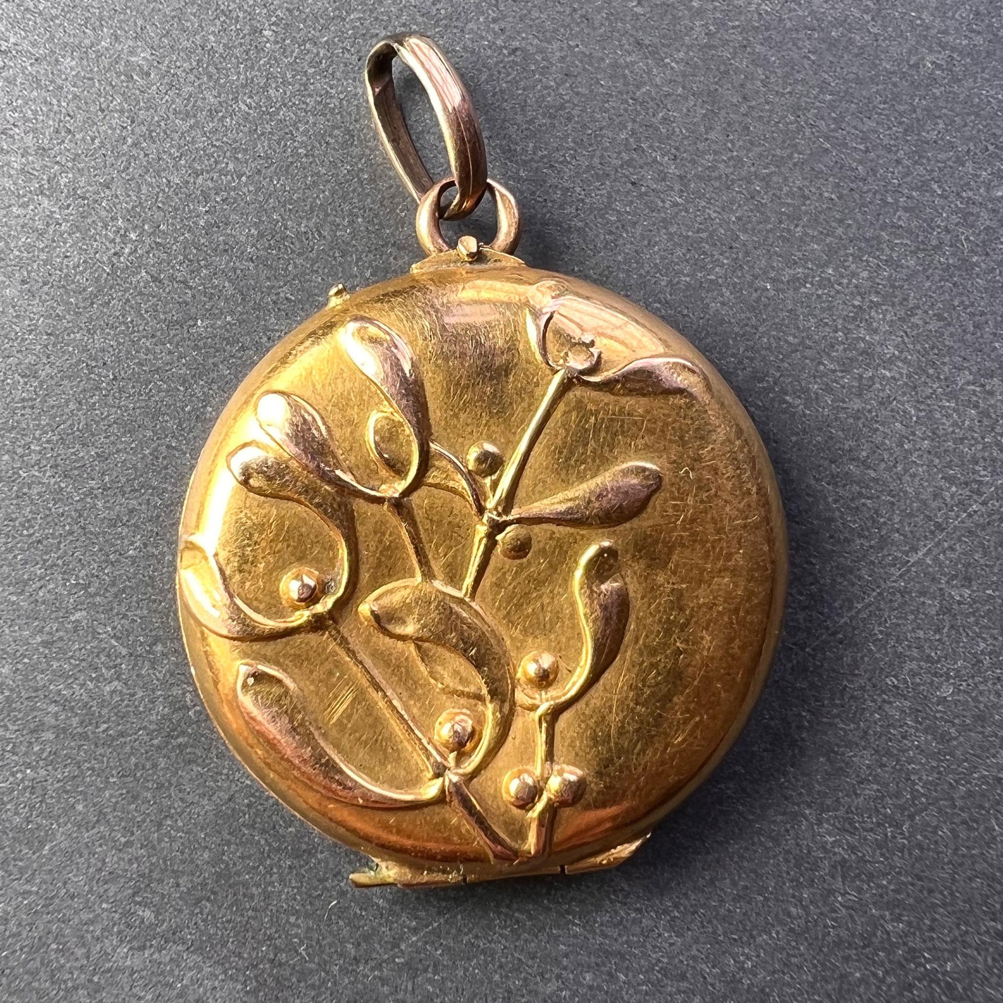 French Mistletoe 18 Karat Yellow Gold Pendant Locket at 1stDibs | gold ...