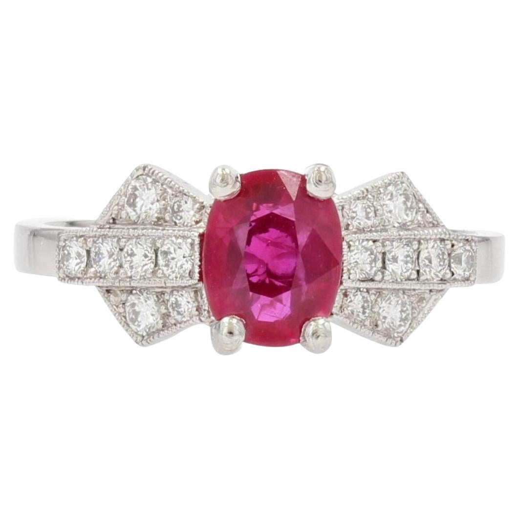 4 Carat AGL Graded Ruby and Diamond Platinum Ring For Sale at 1stDibs