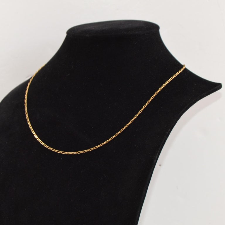 French Modern 18 Karat Yellow Gold Alternating Curb Stitches Chain For ...