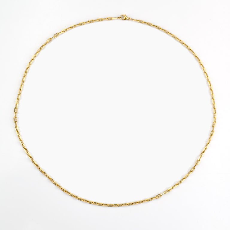 French Modern 18 Karat Yellow Gold Filed Navy Mesh Chain For Sale at ...