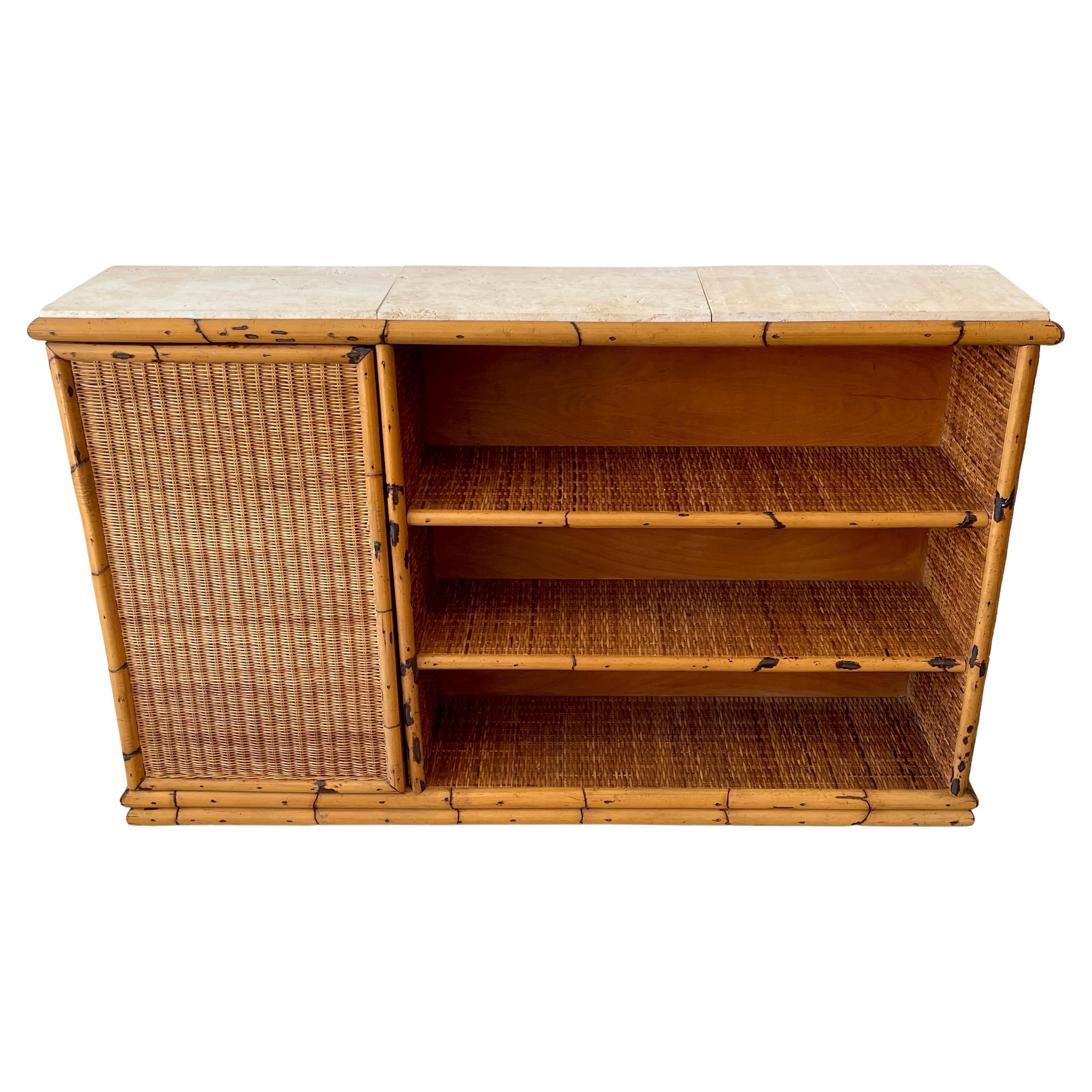Danish Modern Mid-Century Bookcase Bar Cabinet Credenza Wall Unit at ...