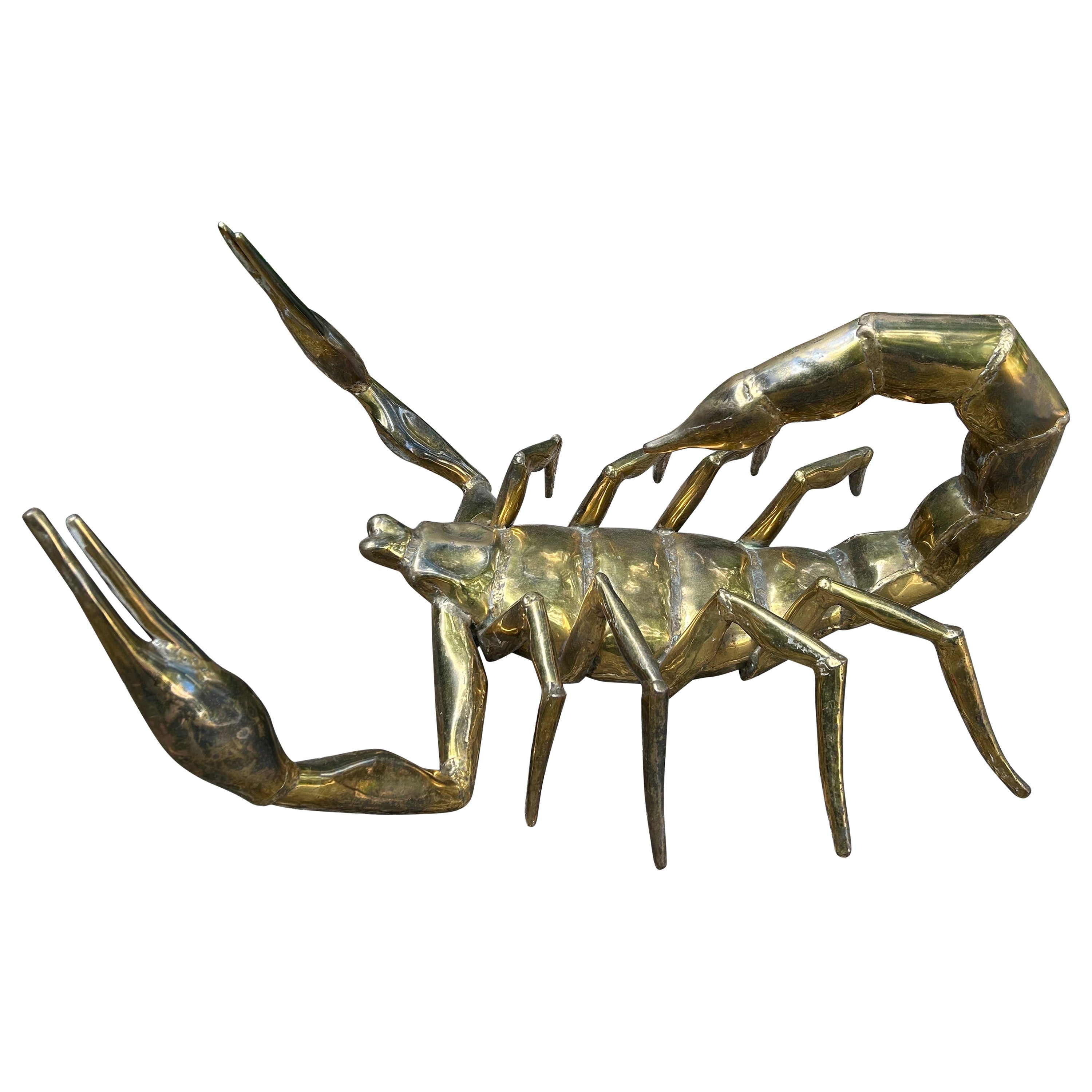French Modern Brass Scorpion Signed Alain Chervet For Sale at 1stDibs