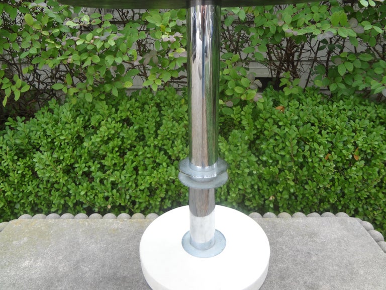 French Modern Chrome and Parchment Table For Sale at 1stDibs