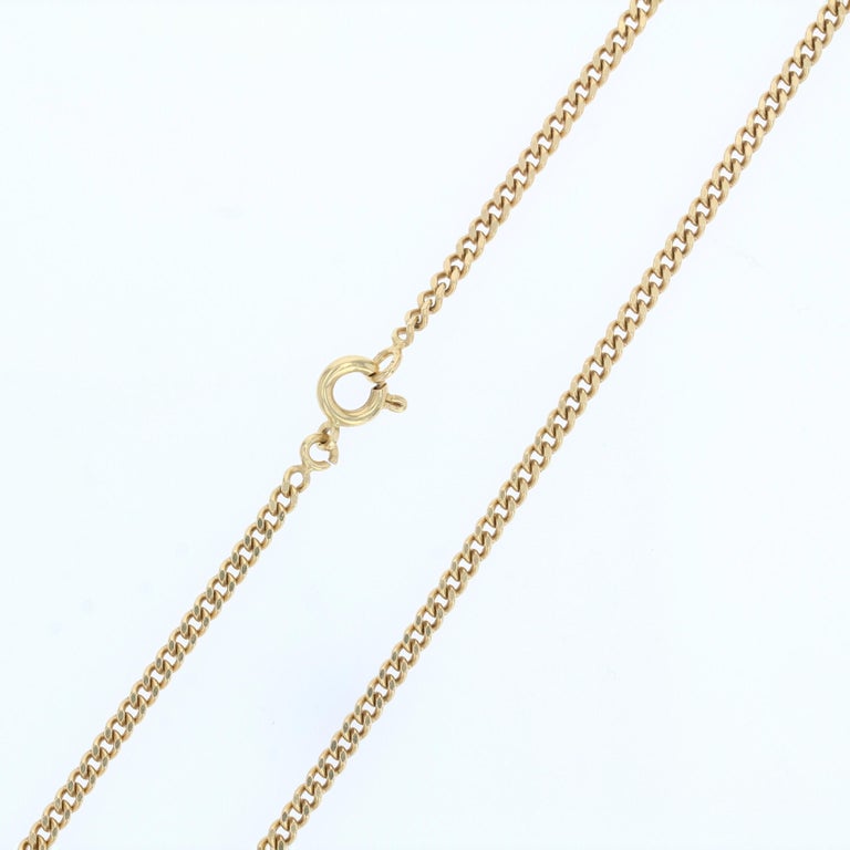 French Modern Curb Mesh 18 Karat Yellow Gold Chain For Sale at 1stDibs