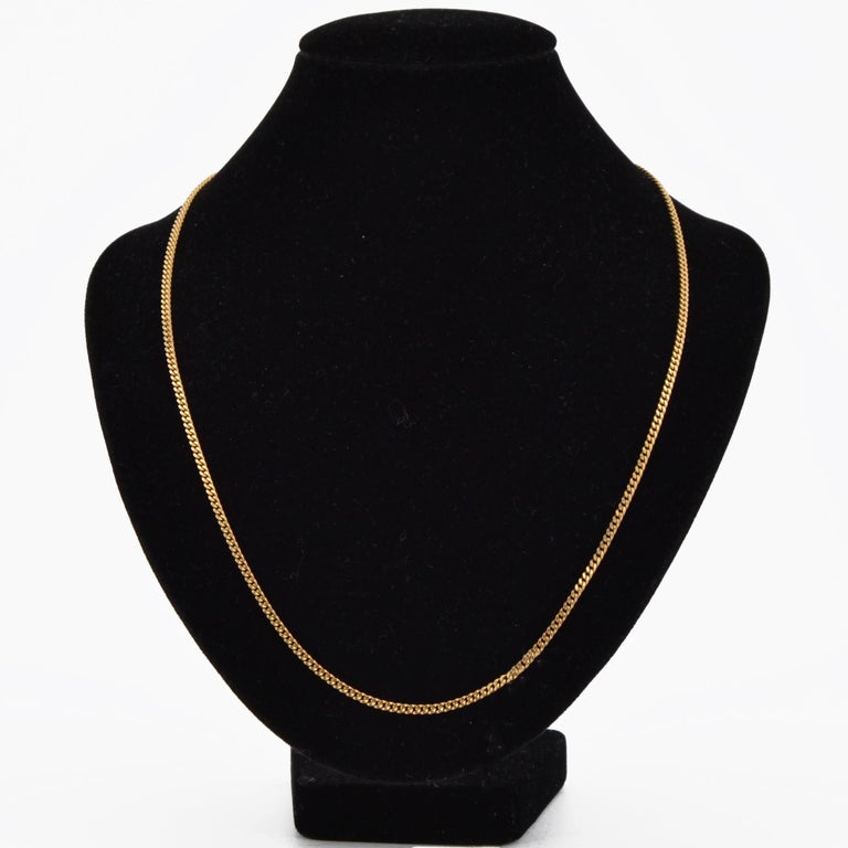 French Modern Curb Mesh 18 Karat Yellow Gold Chain For Sale at 1stDibs