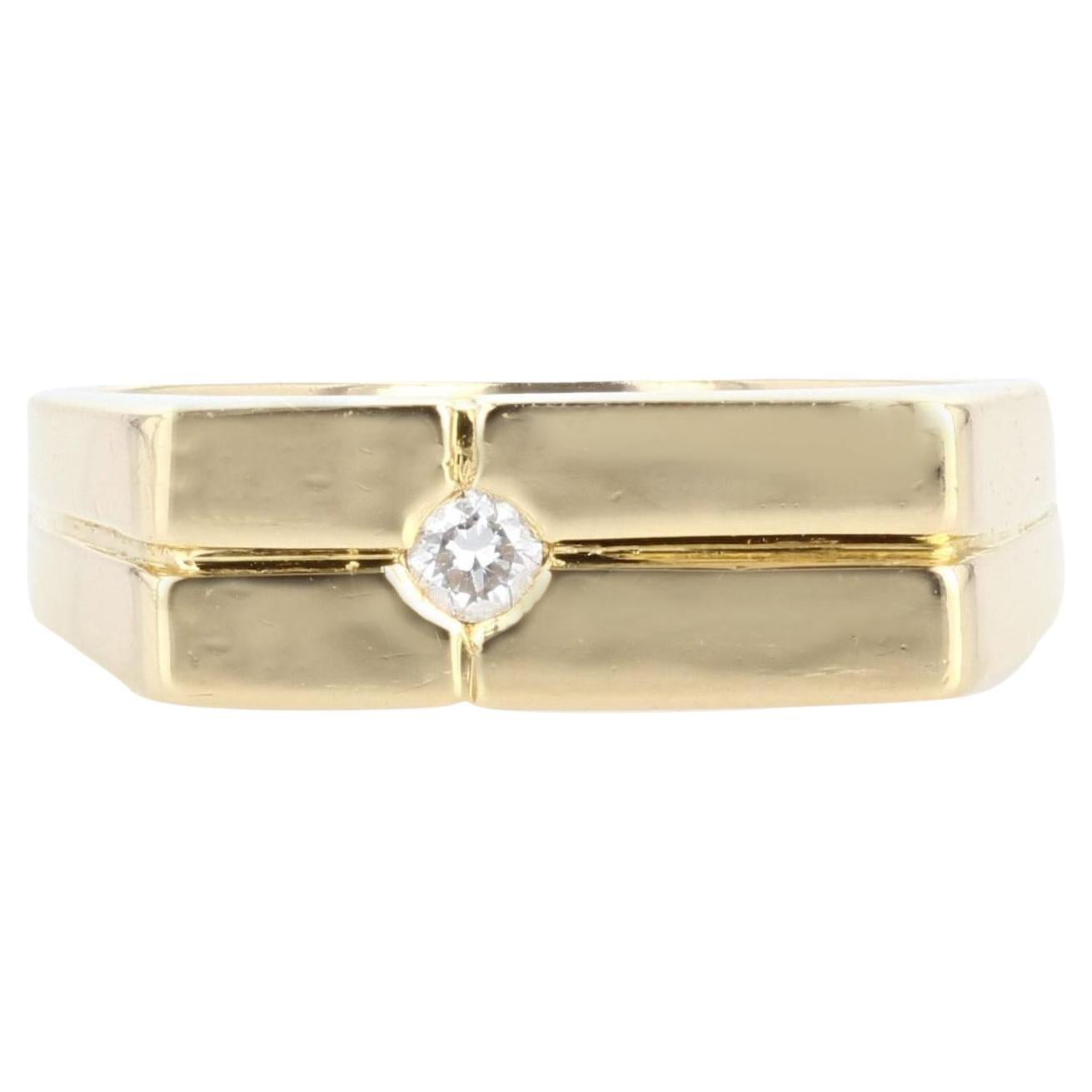 Signed Modernist 18 Karat Gold Ring For Sale at 1stDibs